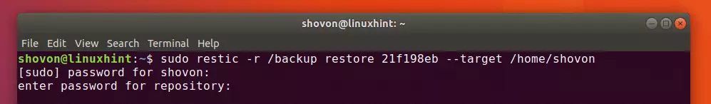 Hvernig á að setja upp og nota Restic á Ubuntu 18.04 13387_24