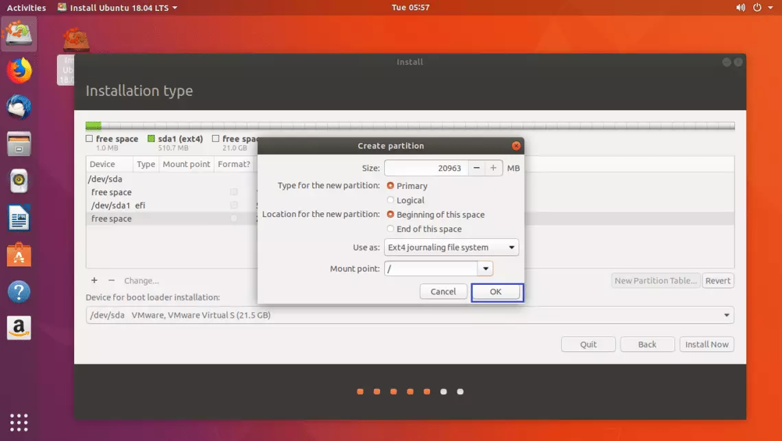 Najmanjši vodnik za namestitev Ubuntu 18.04 LTS 13390_19