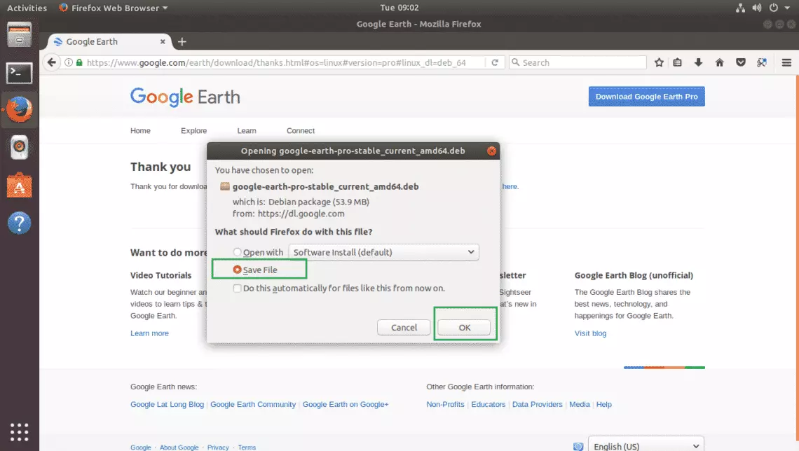 Instalējiet programmu Google Earth Ubuntu 13414_7