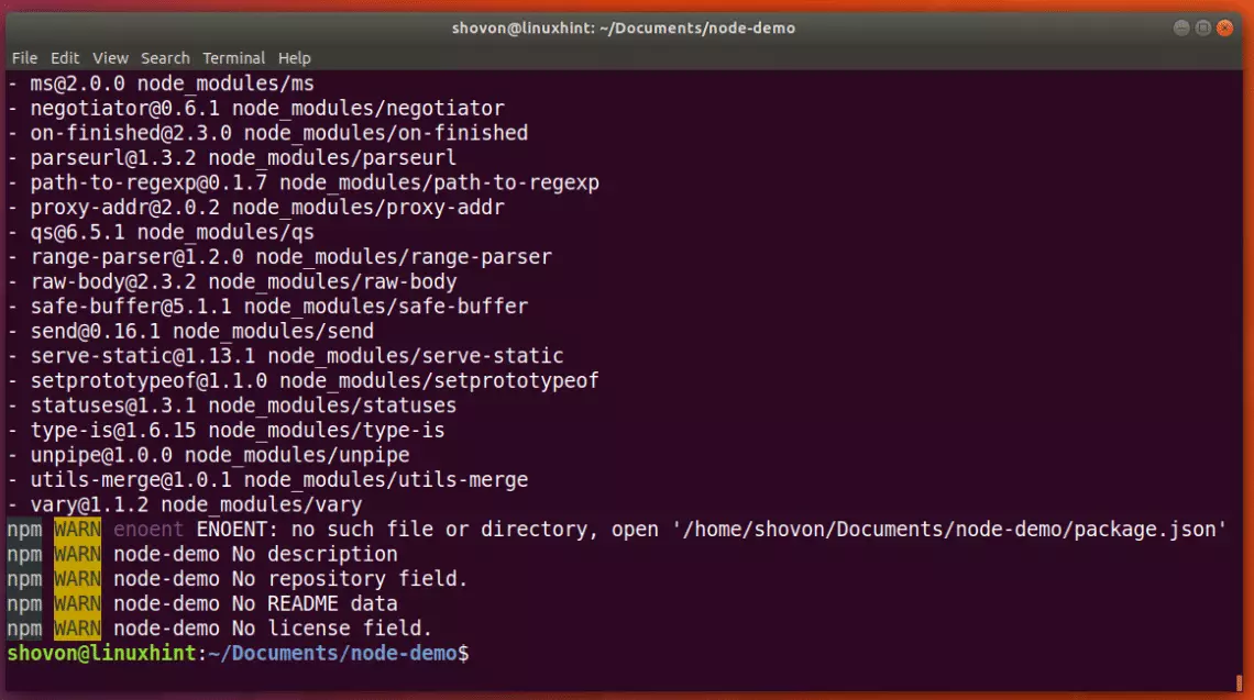 Instal·leu el gestor de paquets NPM NodeJS a Ubuntu 13416_18