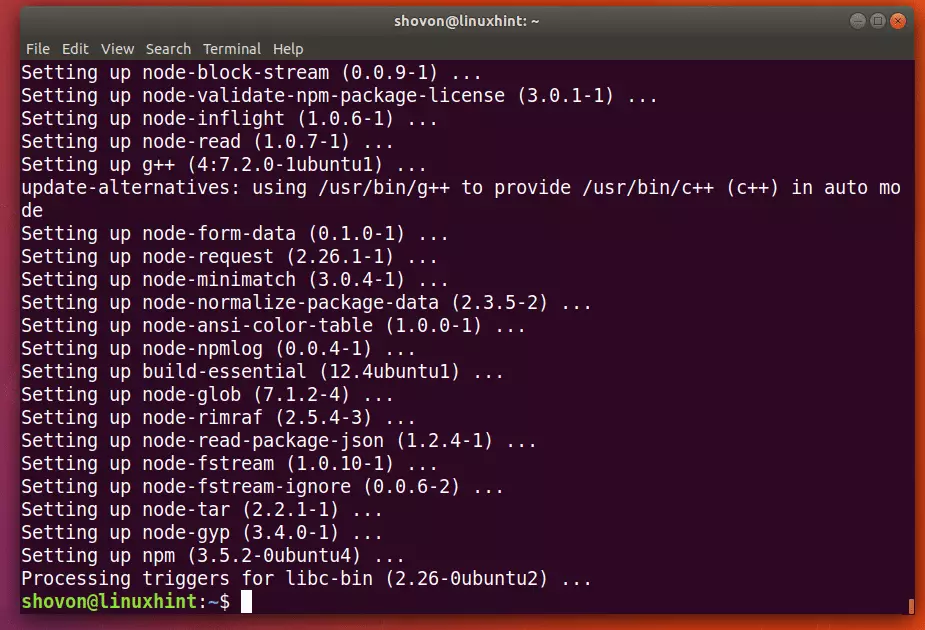 Ubuntu-da NPM NodeJS paket dolandyryjysyny guruň 13416_4
