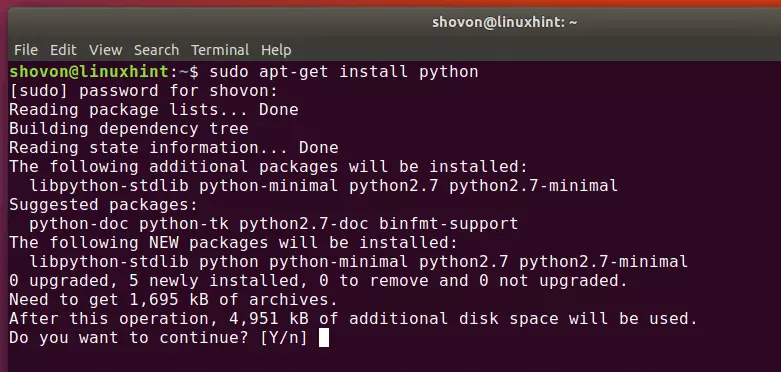 Усталюйце PIP на Ubuntu 17.10 13419_7