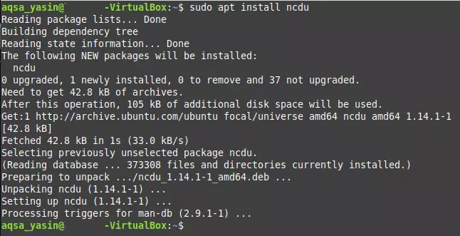 Muri Linux, Nigute Wabona Ingano ya Directory na Subdirectories? 13431_3
