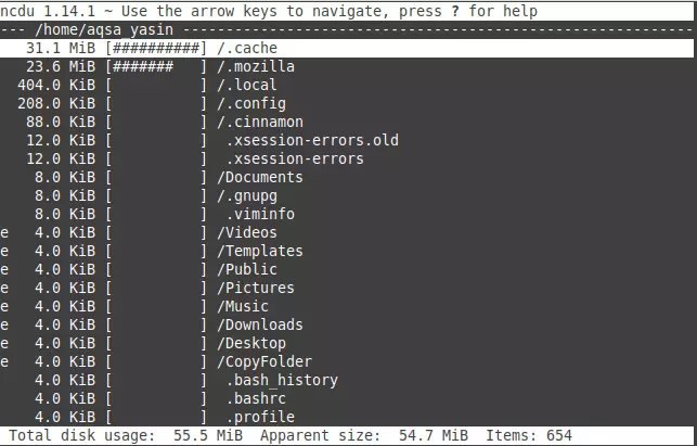 En Linux, como atopar o tamaño do directorio e subdirectorios? 13431_5