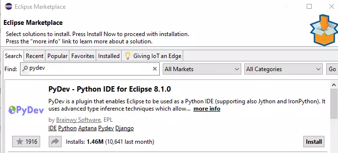 Инсталиране на Python Eclipse и PyDev 13456_17