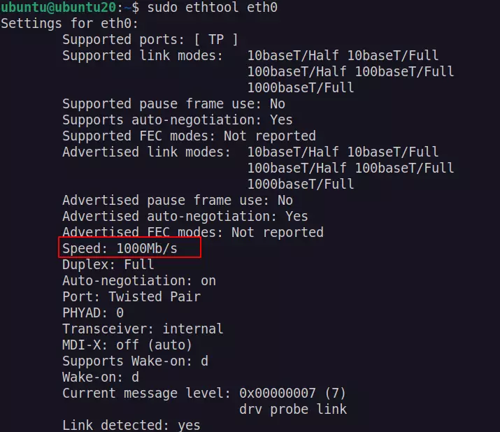 Cách kiểm tra tốc độ liên kết trong Ubuntu 13484_5