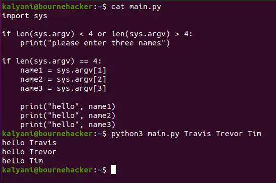 sys.argv() yn Python 1370_9