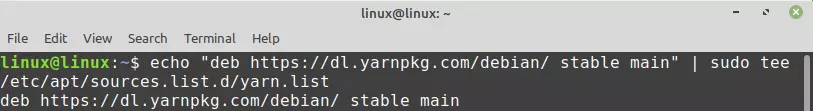 Cómo instalar Yarn en Linux Mint 20 1383_4