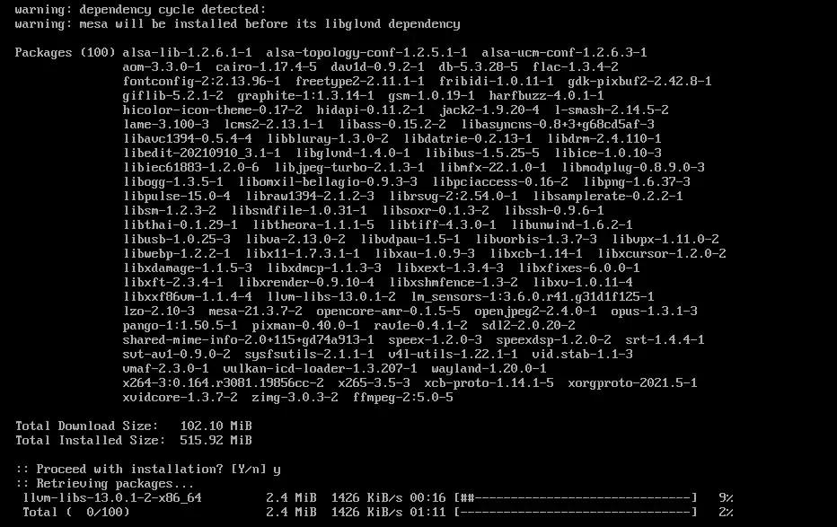 Ungayifaka kanjani i-FFmpeg ku-Arch Linux 1424_3