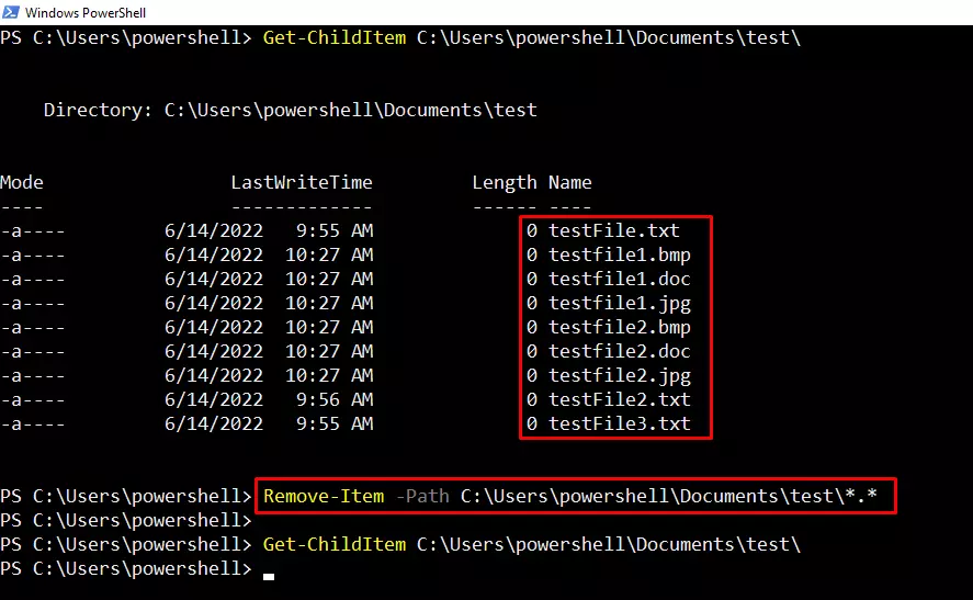 Ինչպես օգտագործել PowerShell remove-item cmdlet-ը 1468_5