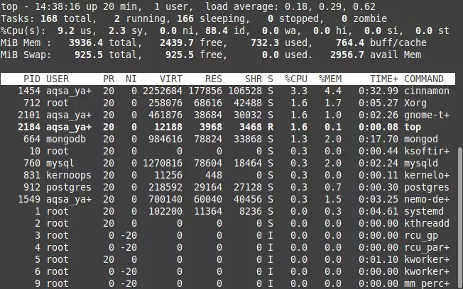 Linux Mint 20 で実行中のプロセスを確認する方法は? 1512_6