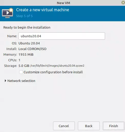 Suiteáil KVM Virtualization ar Linux Mint 20 1516_12