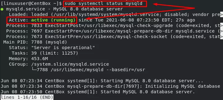 Kā instalēt MySQL operētājsistēmā CentOS 8 1519_5