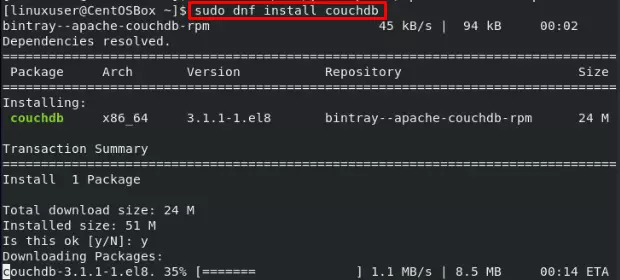 כיצד להתקין CouchDB ב- CentOS 8 1527_3