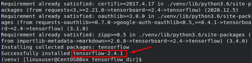 CentOS 8 ನಲ್ಲಿ TensorFlow ಅನ್ನು ಹೇಗೆ ಸ್ಥಾಪಿಸುವುದು? 1530_9