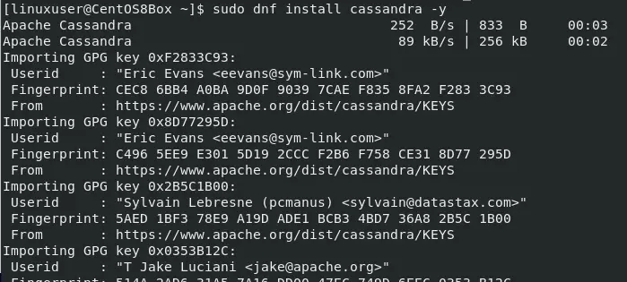 Як встановити Apache Cassandra на CentOS 8 1541_8