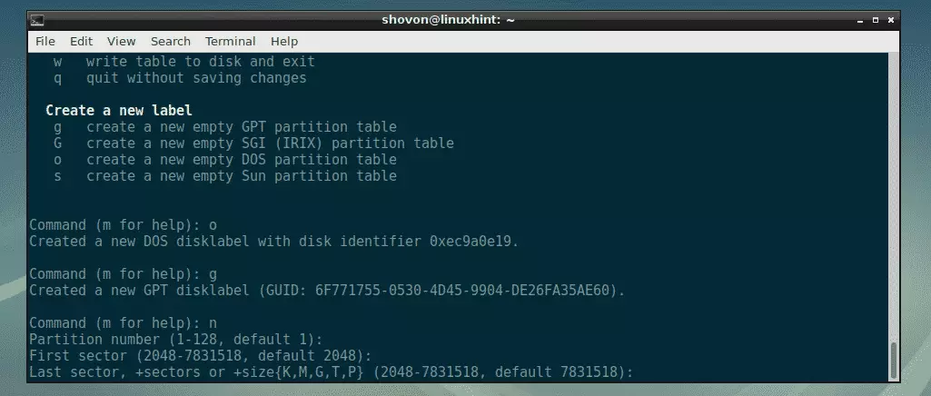 Linux හි fdisk භාවිතා කරන්නේ කෙසේද? 154_11