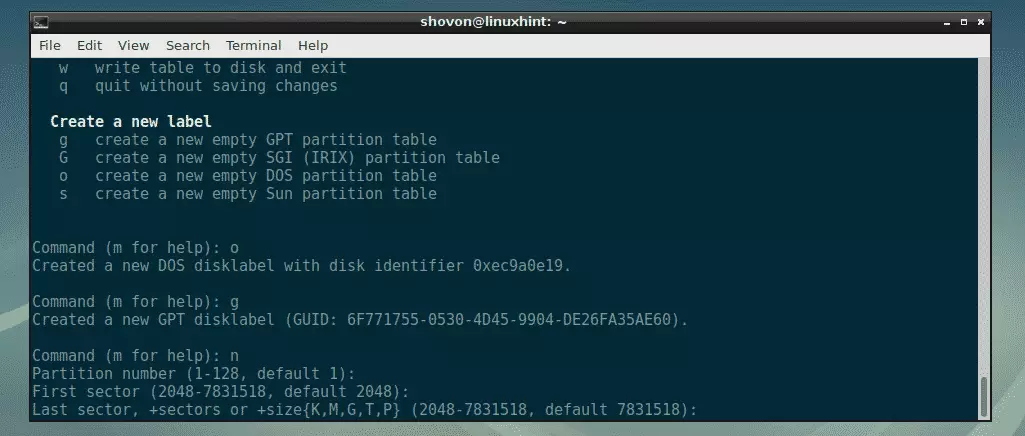 Kaip naudoti fdisk sistemoje Linux 154_11