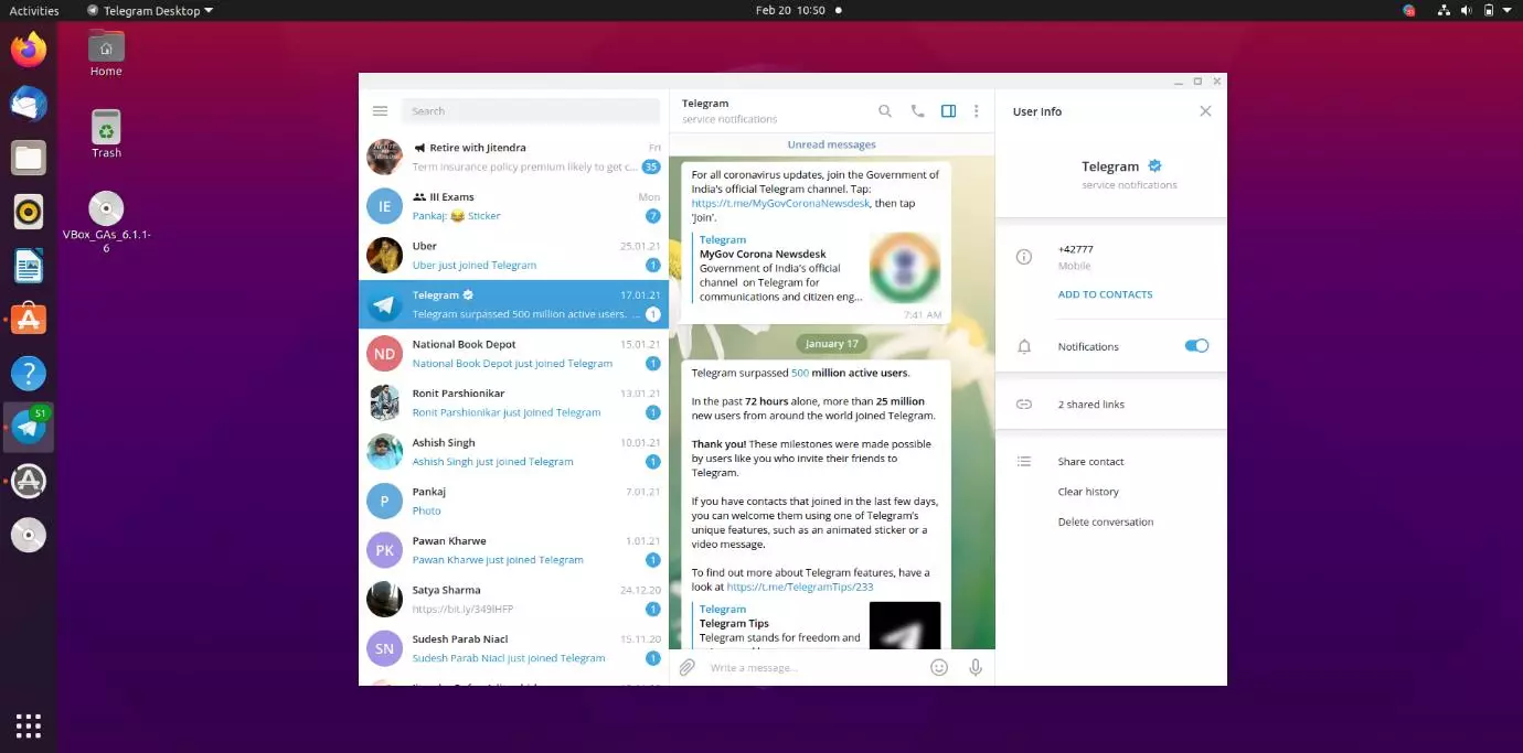 Најдобрите апликации за пораки и комуникации за Ubuntu 1606_1