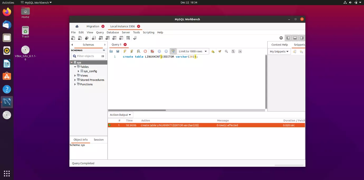 MySQL Workbenchi õpetus Ubuntu jaoks 1612_5