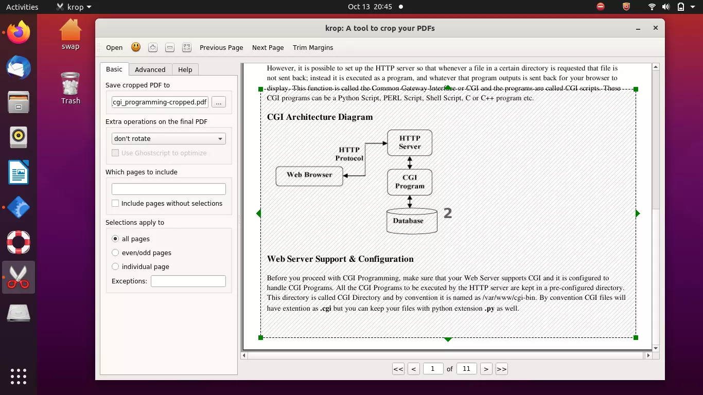 Linux కోసం ఉత్తమ PDF పేజీ క్రాపింగ్ మరియు సవరణ సాధనాలు 1619_1