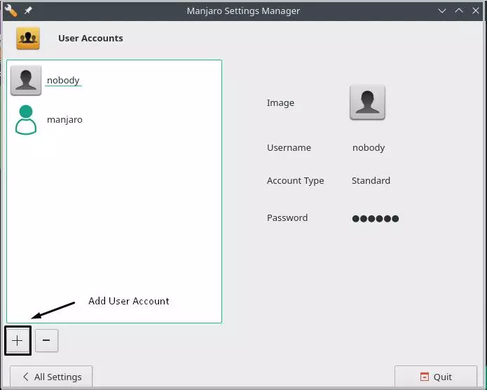 Come aggiungere/rimuovere account utente in Manjaro 1641_2