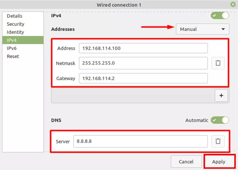 Paano mag-configure ng network sa Linux Mint 165_7
