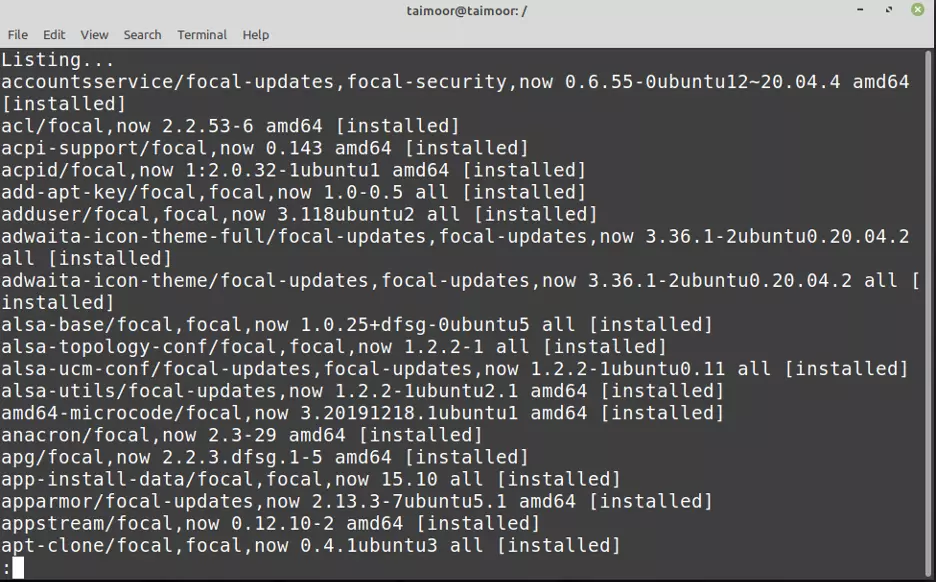 Как изброявате всички пакети в Linux Mint 168_2