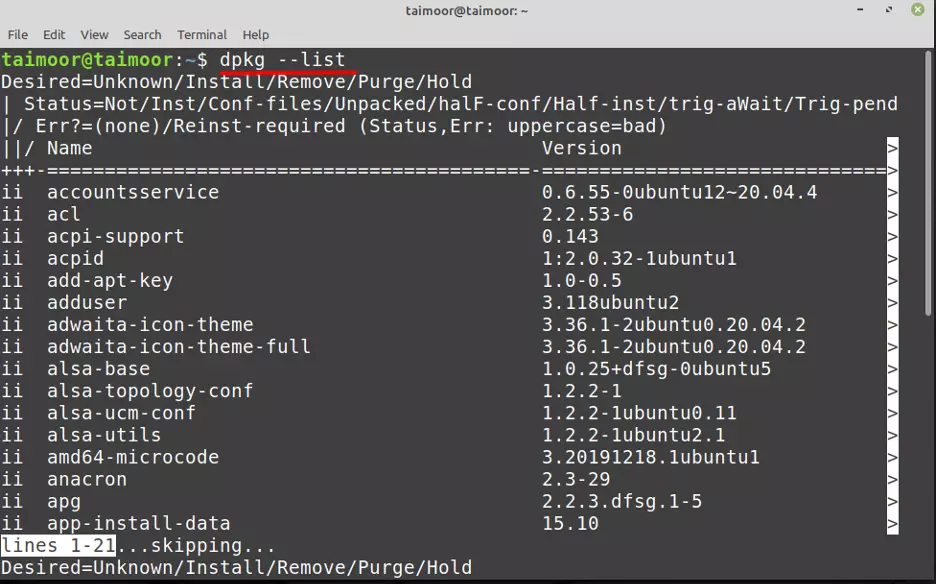 Hoe listje jo alle pakketten op Linux Mint 168_4