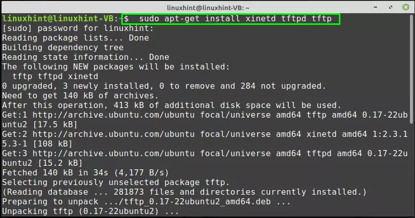 Linux Mint'та TFTP серверын ничек конфигурацияләргә 170_1