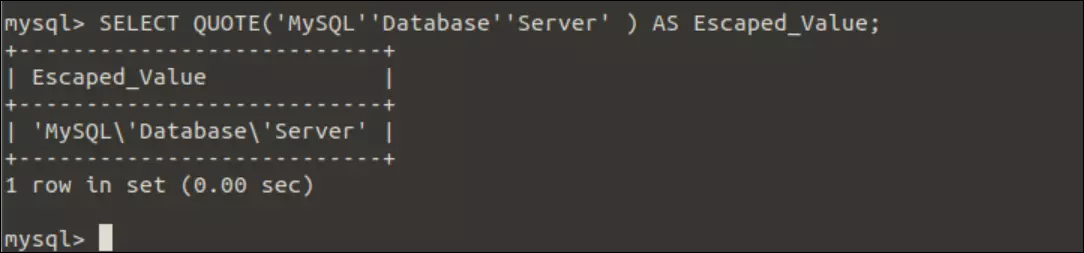 MySQL માં એસ્કેપ સ્ટ્રિંગ 1712_2