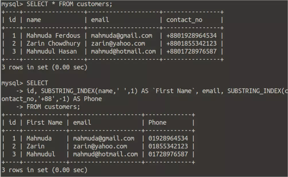 Yuav Ua Li Cas Split String hauv MySQL 1725_8