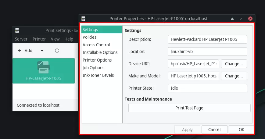 Sådan konfigurerer du en printer på Manjaro 1754_21