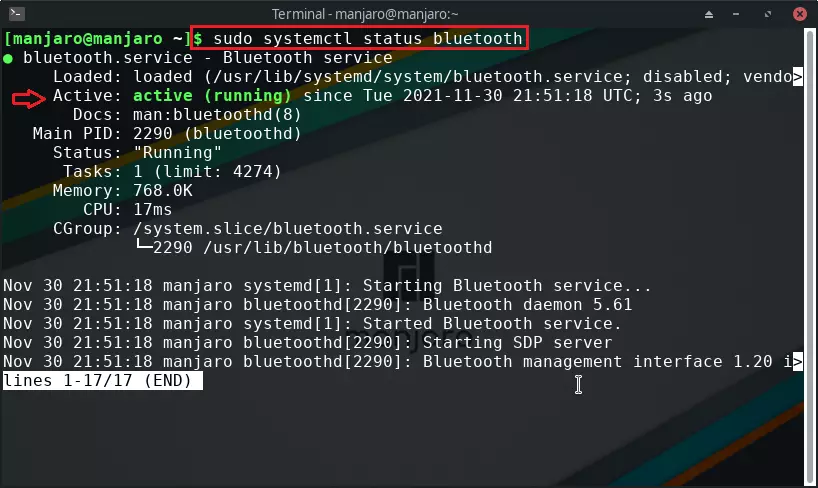Πώς να επανεκκινήσετε το Bluetooth στο Manjaro Linux 1760_5