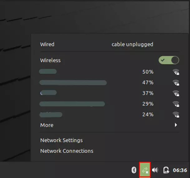 Nola konektatzen naiz Wi-Fira Linux Mint-en