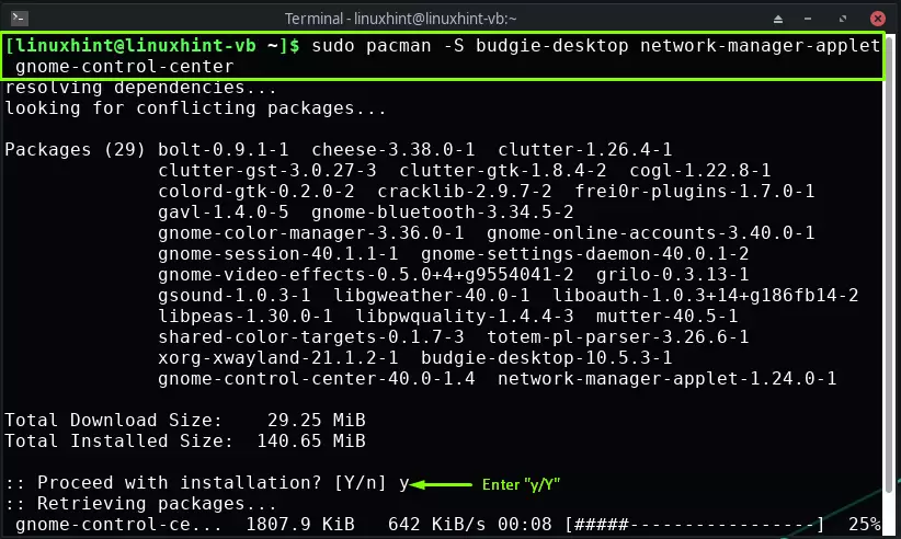 Kā instalēt Budgie Desktop vietnē Manjaro 1770_3