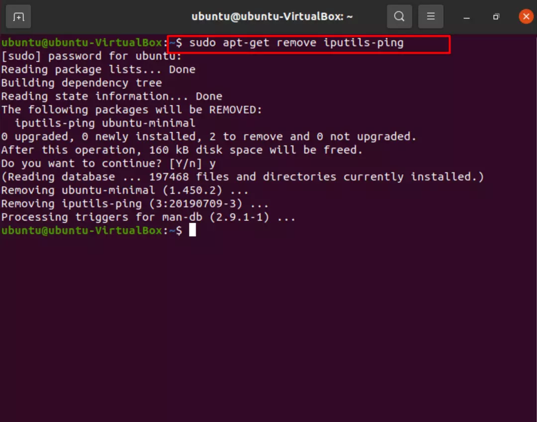 Команда Ping не знайдена в Ubuntu Linux 1792_7