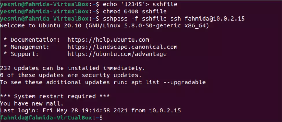 Giunsa Paggamit ang sshpass para sa Non-Interactive SSH Login 1846_4