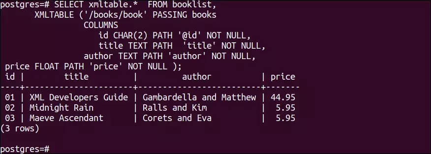 PostgreSQL XML Data Type 1874_8