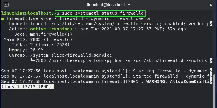 Kako popraviti napako »FirewallD se ne izvaja« v sistemu CentOS 193_12