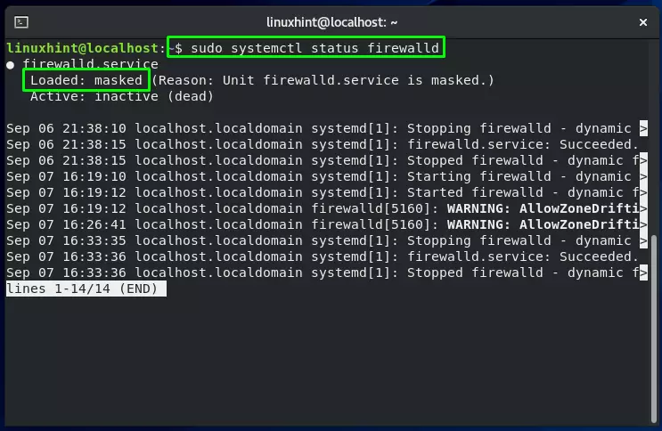 Kako popraviti napako »FirewallD se ne izvaja« v sistemu CentOS 193_9
