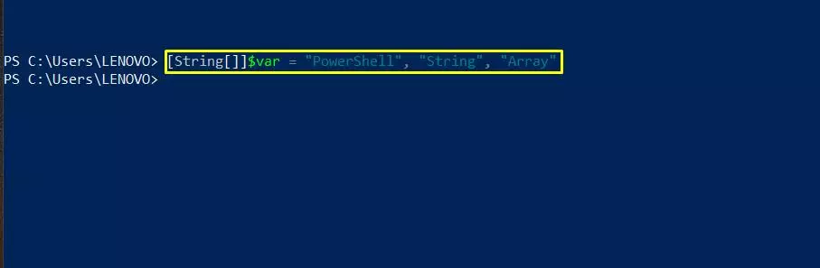 PowerShell တွင် ကြိုးတစ်ချောင်း၏ Array ကိုအသုံးပြုနည်း 2011_1