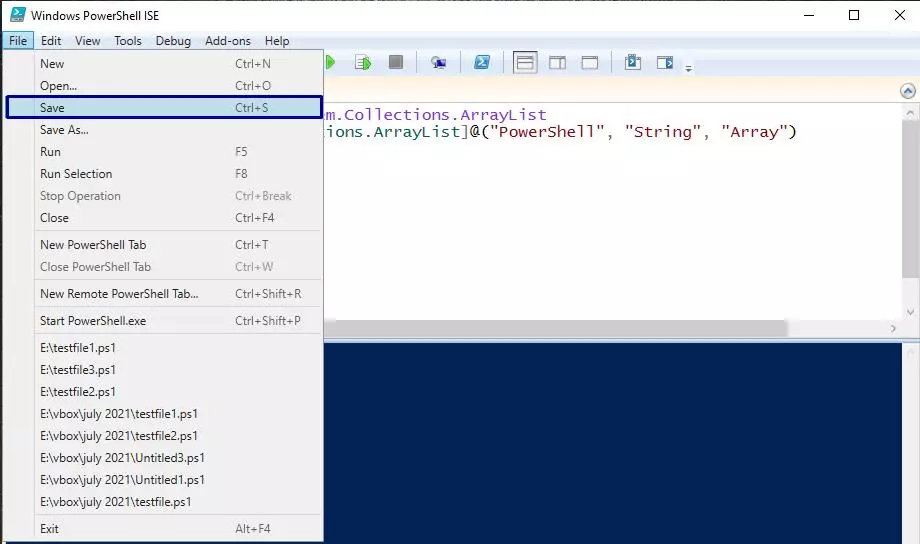 Como usar unha matriz de cadeas en PowerShell 2011_6