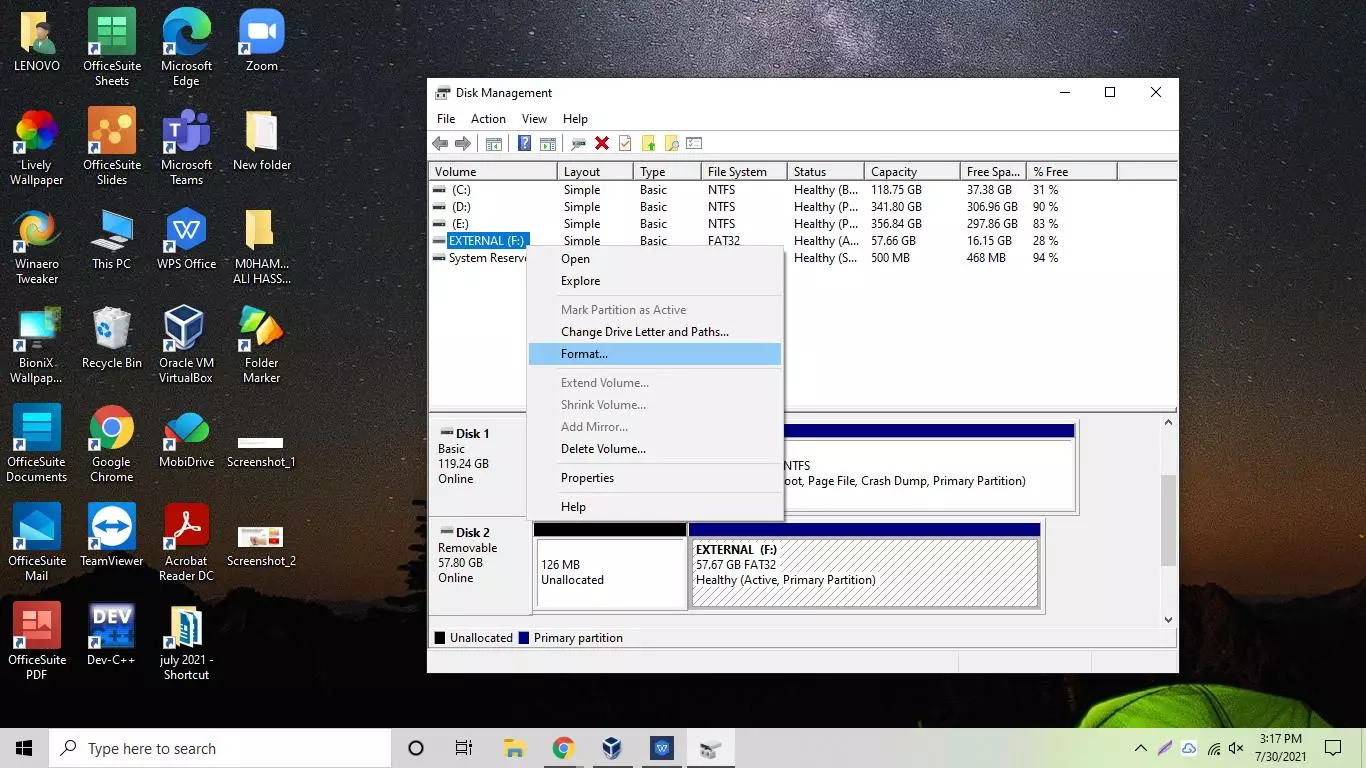 Yadda ake tsara Hard Drive na waje akan Windows 2019_2