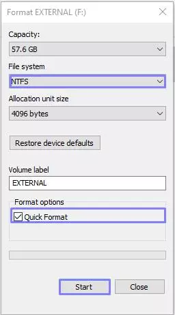 Si të formatoni një hard disk të jashtëm në Windows 2019_8