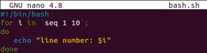 Bash For Loop 1 i le 10 2039_9