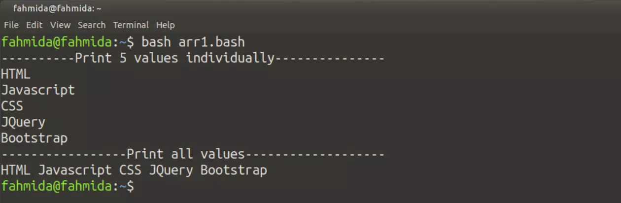 So verwenden Sie Arrays in Bash 2052_1