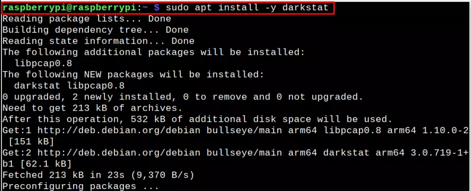 ตรวจสอบการรับส่งข้อมูลเครือข่ายโดยใช้ Darkstat บน Raspberry Pi 2056_1