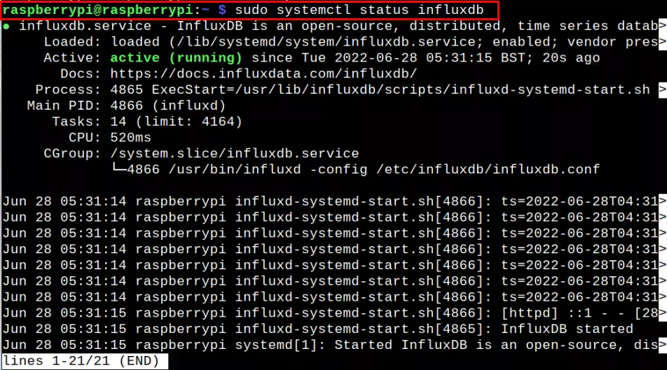 Yuav ua li cas rau nruab InfluxDB ntawm Raspberry Pi 2061_9