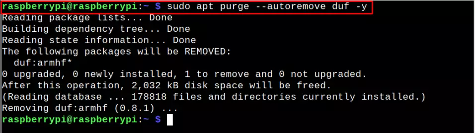 Sådan får du diskoplysninger om Raspberry Pi ved hjælp af duf Utility 2064_5